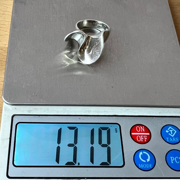 Jewelry | Vintage Huge Modernist Waive Design Ring Sterling Silver ...